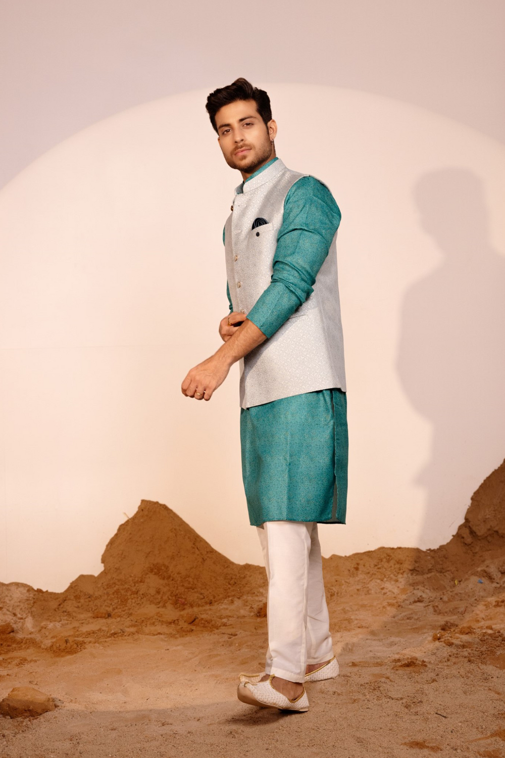Buy Rama Green Color Waist Coat For Men Online | Cityvibes