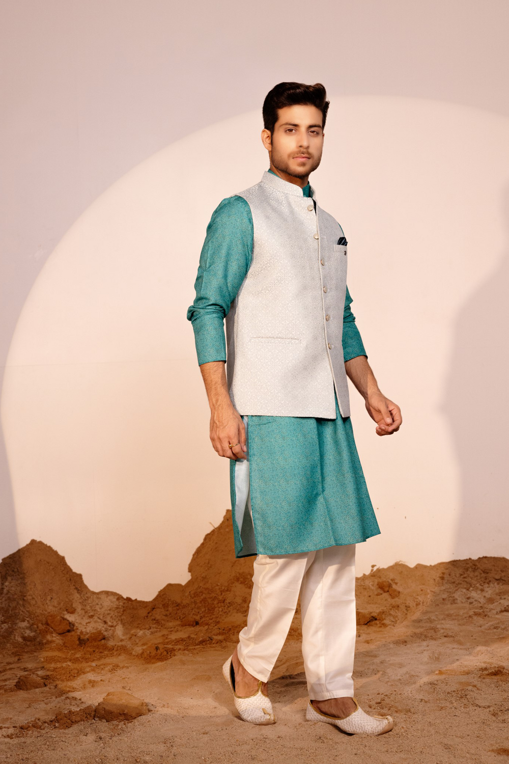 Buy Rama Green Color Waist Coat For Men Online | Cityvibes