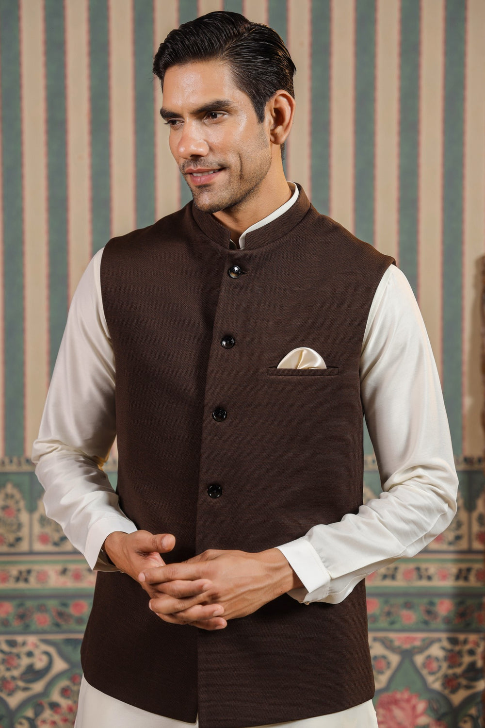 Buy Premium Brown Formal Waist Coat For Men Online | Cityvibes