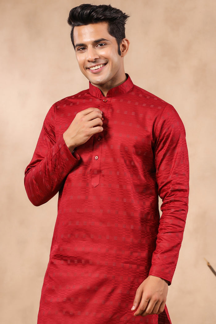 Buy Mehroon Color Kurta Pajama For Men Online | Cityvibes